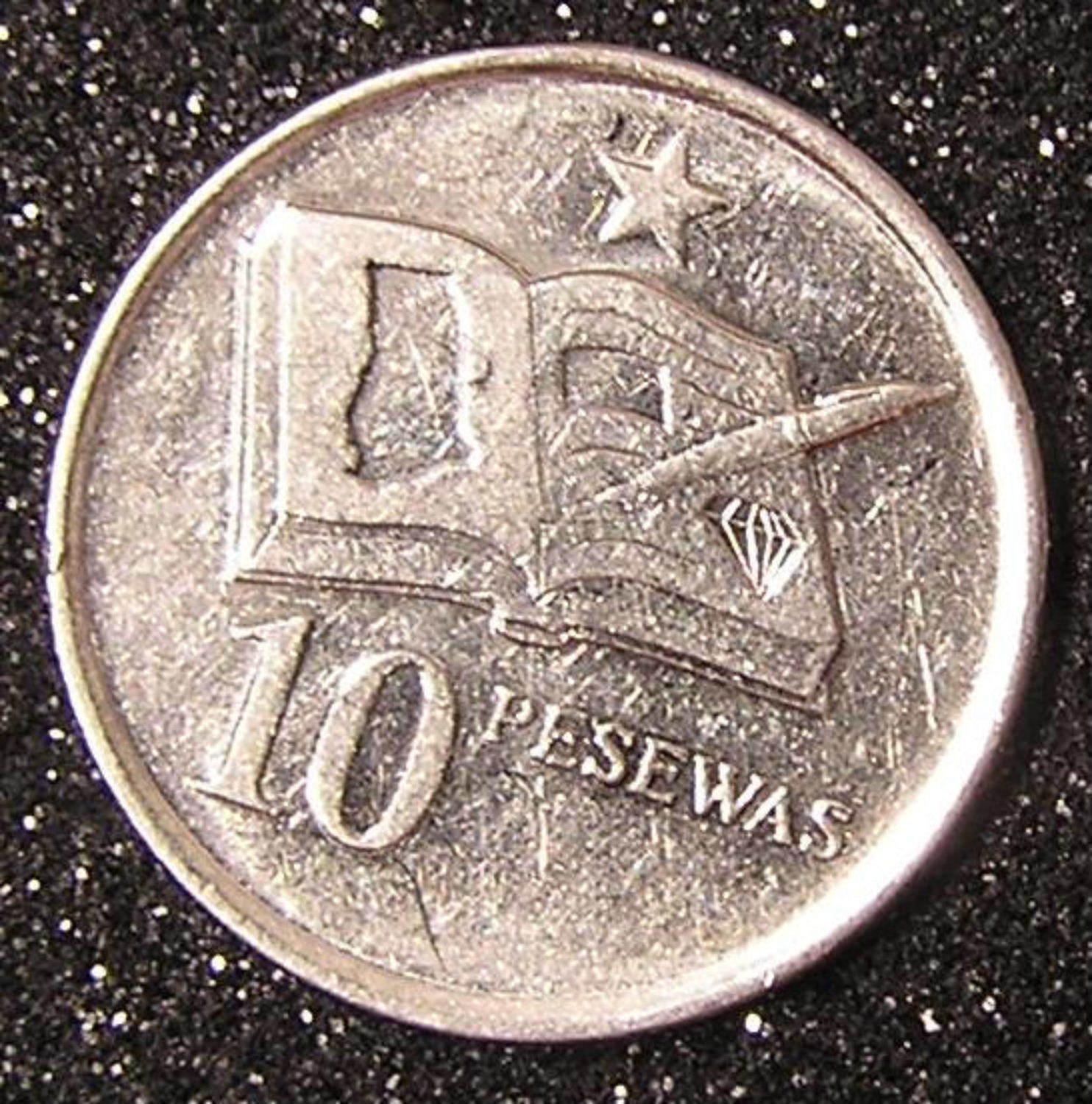 Цена монеты 10 песев (pesewas) 2007 года Гана: стоимость по аукционам с ...