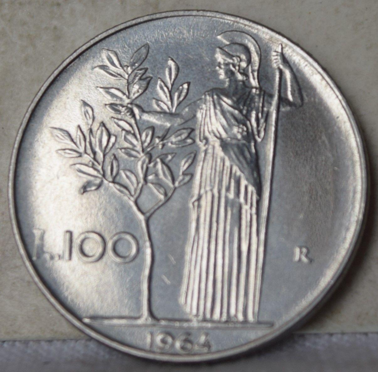 Цена монеты 100 лир (lire) 1964 года Италия: стоимость по аукционам с ...