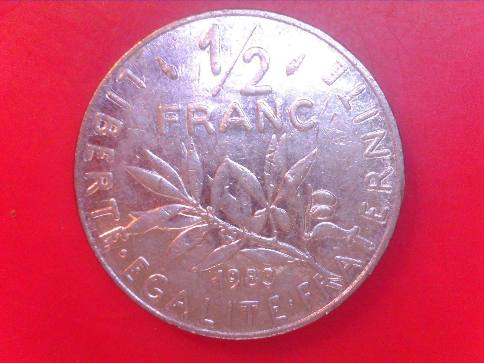 Цена монеты 1/2 франка (franc) 1983 года Франция: стоимость по ...